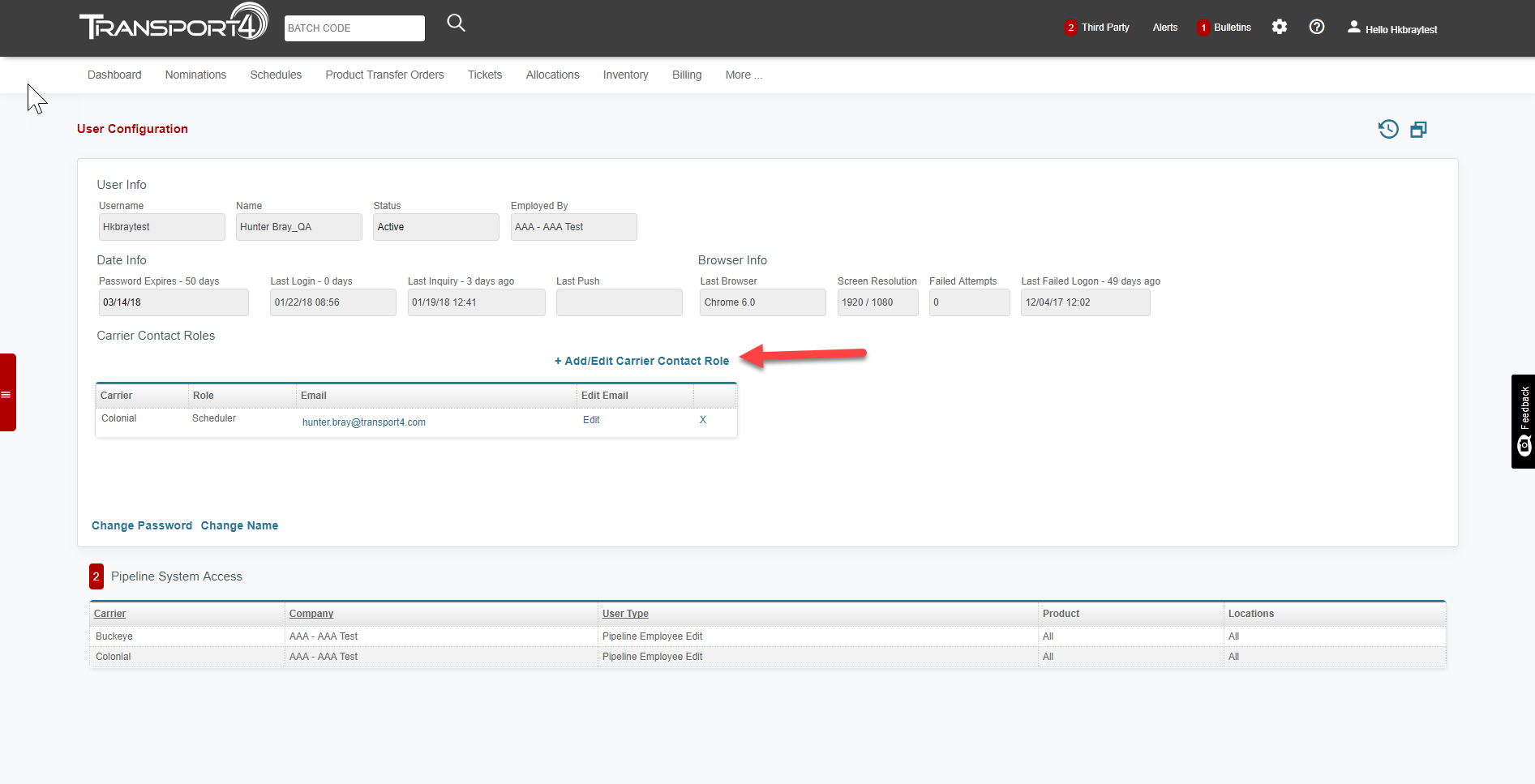 CPL & CTL | Carrier Contact Roles – Transport4