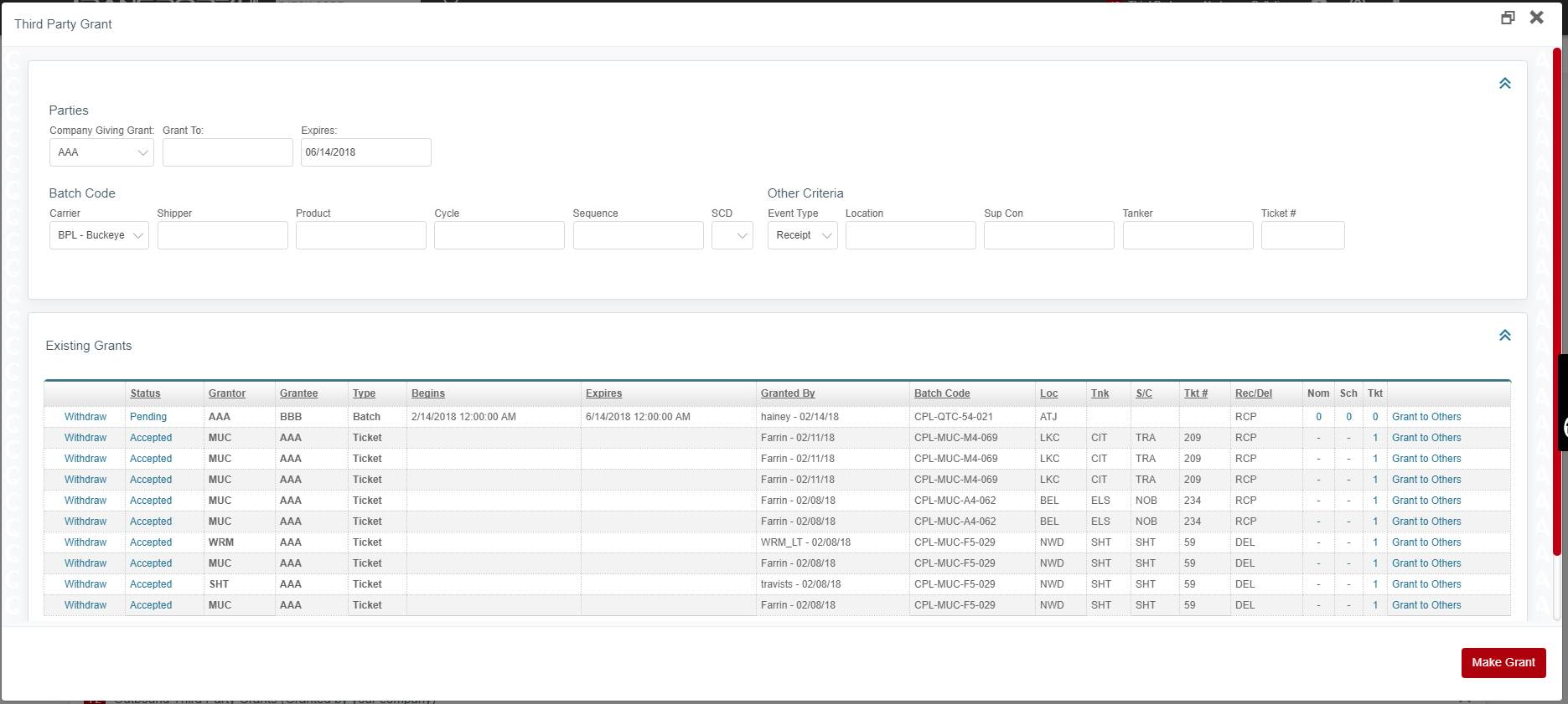 Third Party Tickets (TPT) – Transport4