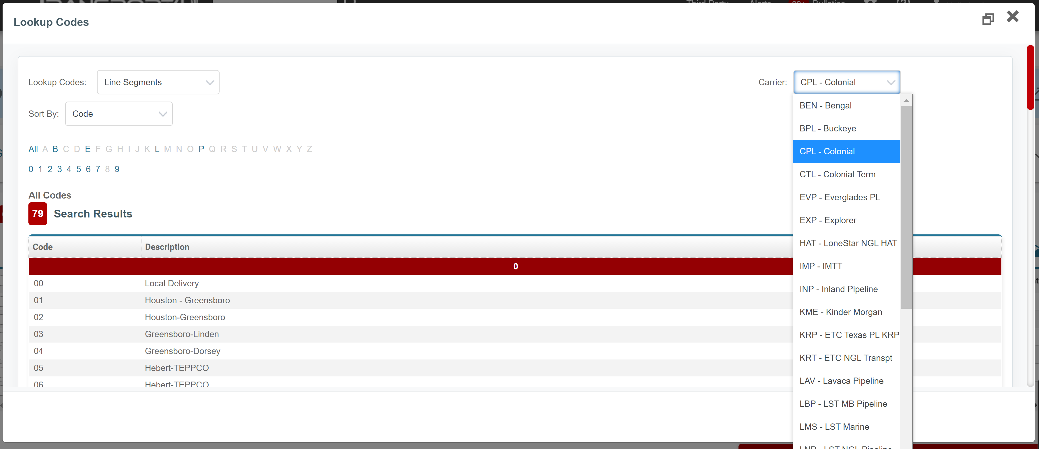 Lookup Codes – Transport4